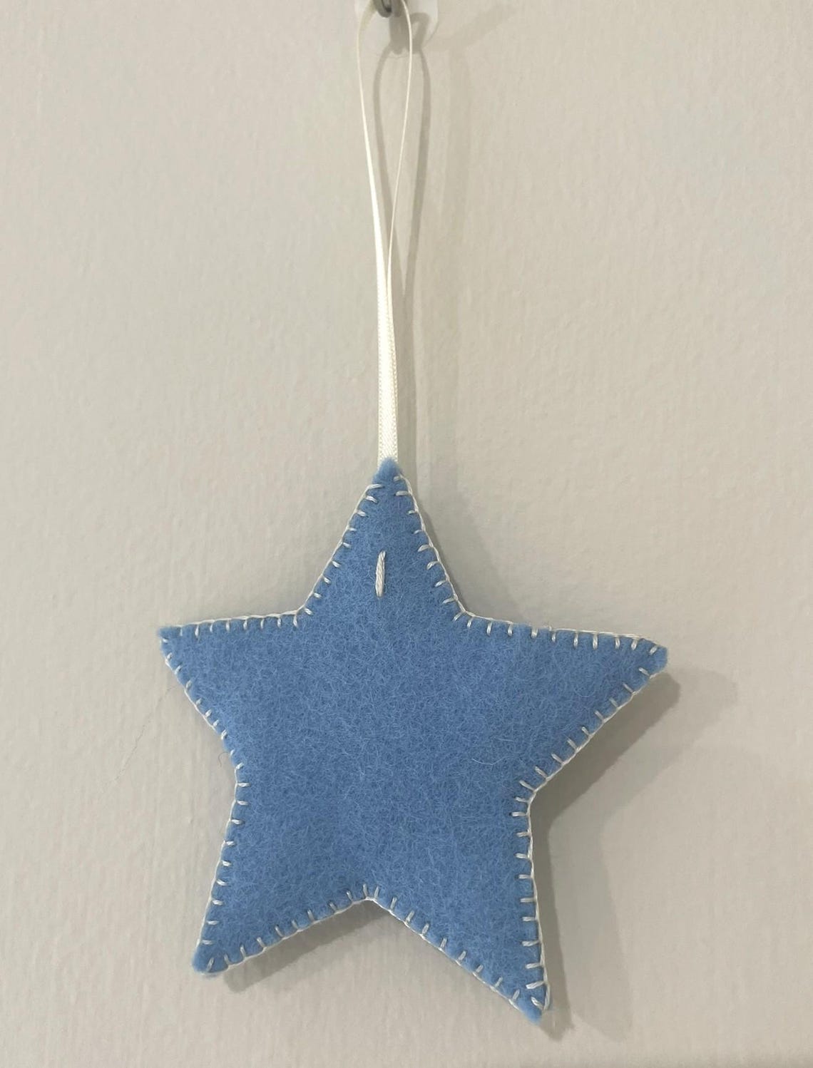 Merino Wool Embroidered Hanging Star Ornament - Etsy