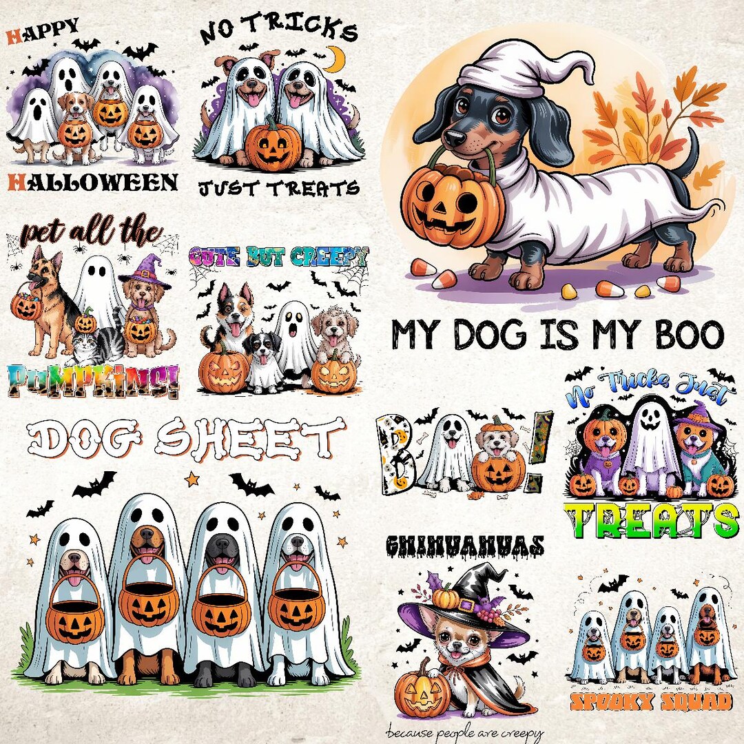 Clipart chien Halloween, chiot effrayant PNG, des bonbons ou un sort ...
