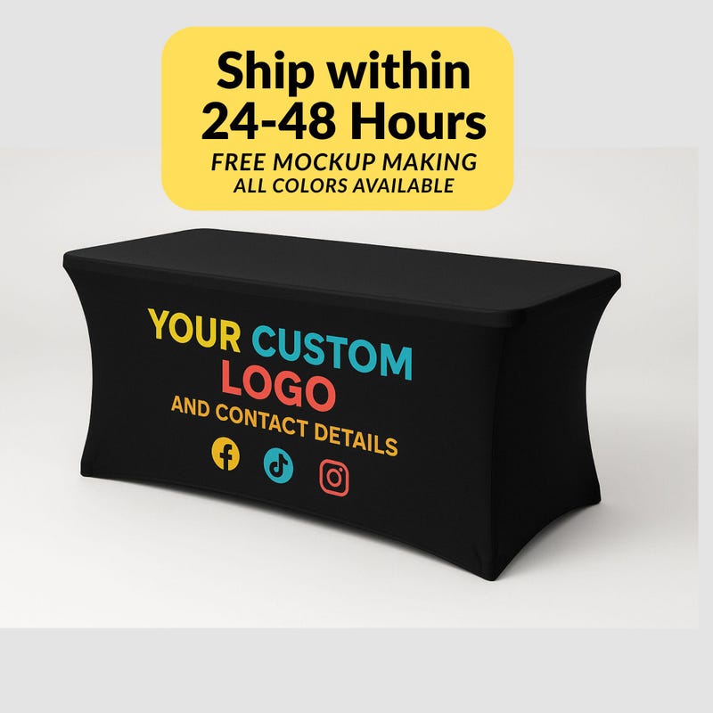Stretch Table Cover Custom Logo - Etsy