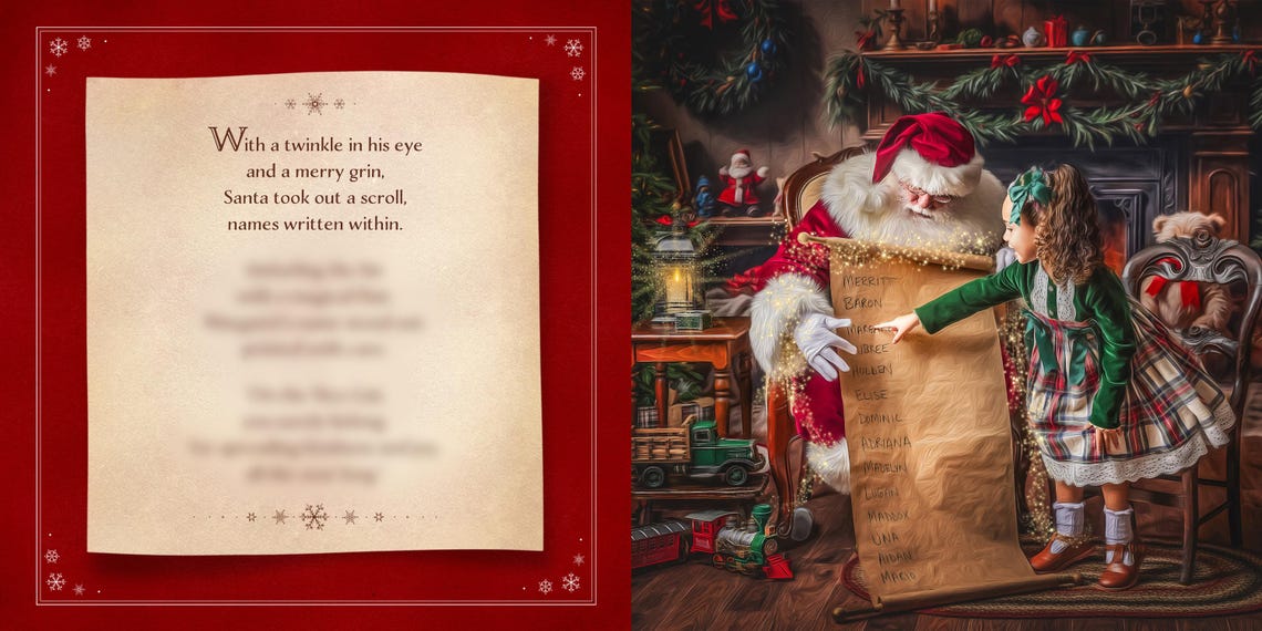 Santa Storybook Template: Photoshop Christmas Album for Photographers ...