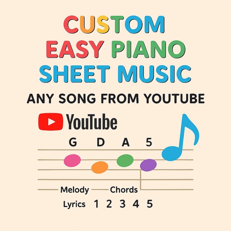 Personalized Piano Sheet | Beginner Friendly Custom Arrangement From ...