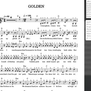 Golden by HUNTR/X - Kpop Demon Hunters | Easy Piano Sheet PDF Download: Easy (printable PDF) - Etsy
