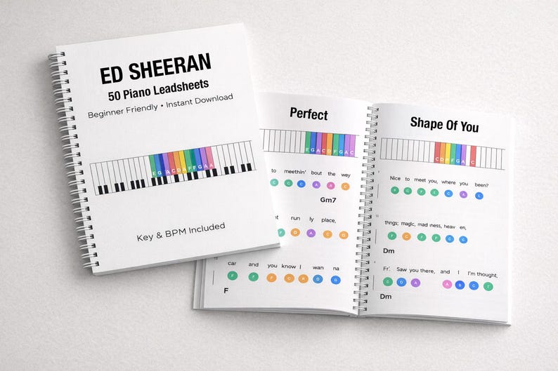 Ed Sheeran Piano Songs | 50 Beginner Leadsheets (printable PDF) - Etsy UK