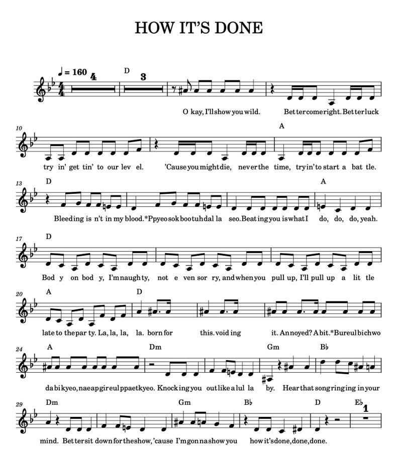 How It's Done - Kpop Piano Sheet Music: Beginner (printable PDF) - Etsy
