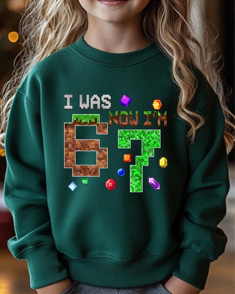 Funny Gamer Kid Birthday Shirt, Pixel Block 6-7 Tee - Etsy