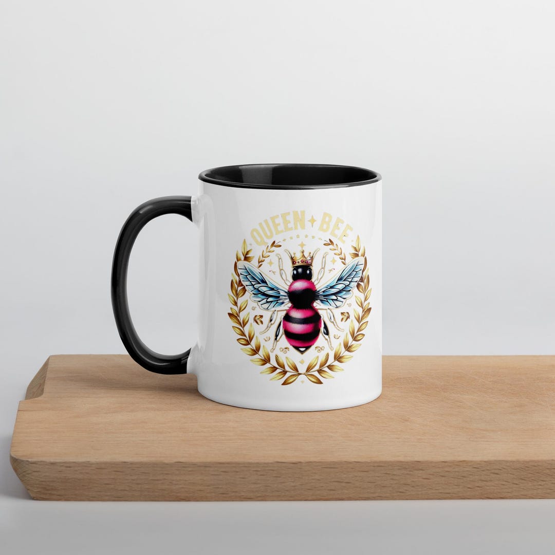 Queen Bee Mug With Color Inside Diva Queen Coffee Tea Cup Gift Women ...