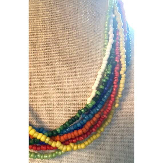 Multi-Strand Seed Bead Necklace -- 14" - Gem