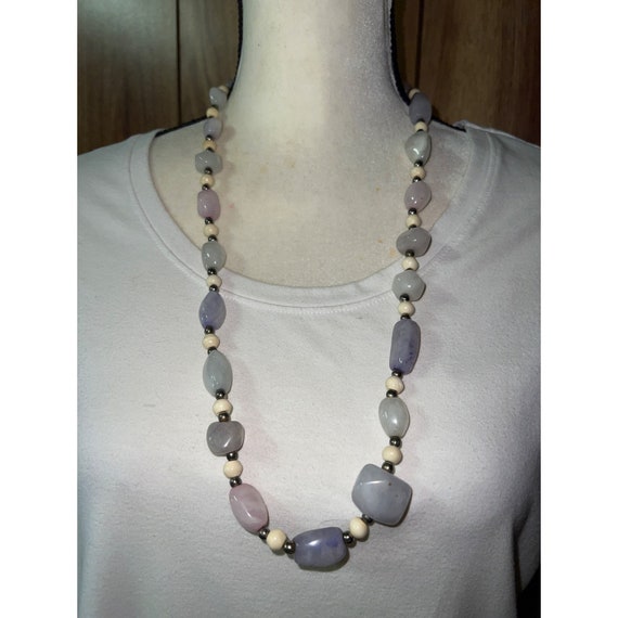 Pastel Quartz Bead Necklace --30" - Gem