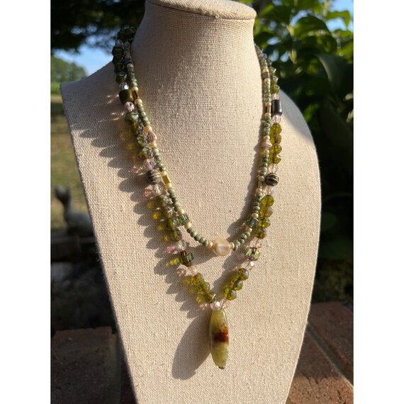 Genuine (Rhyolite) Rain Forest Jasper Gemstone Neckl… - Gem