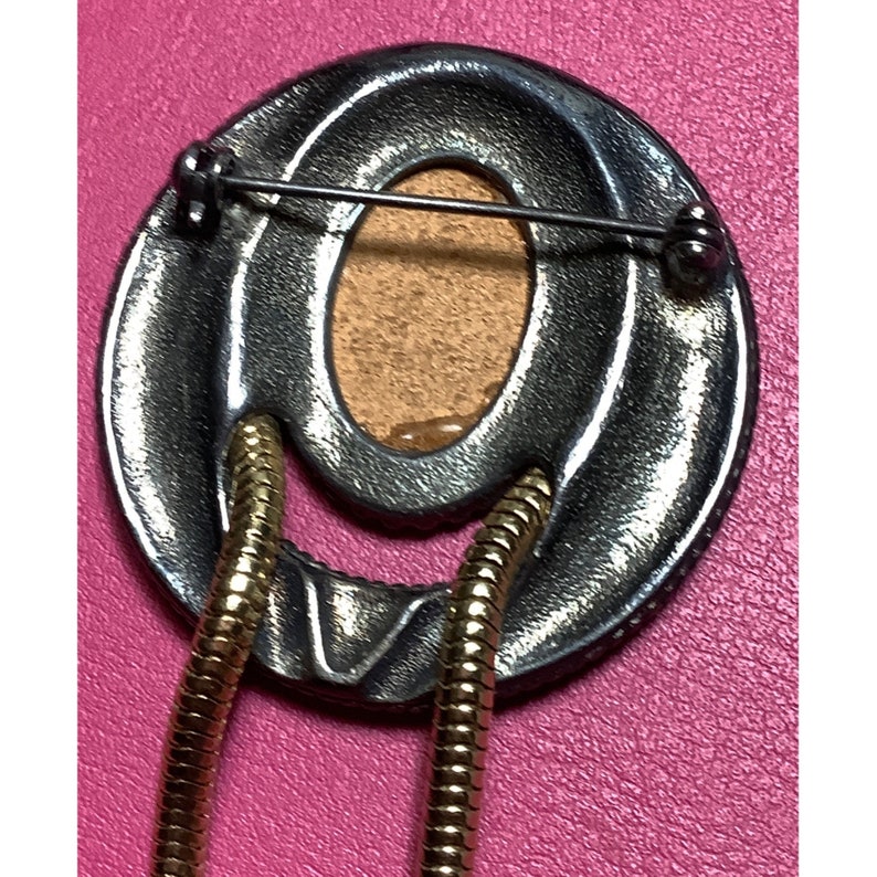 RARE -- Artisan Siler & Leather Bolo-style Brooch Pin - Etsy