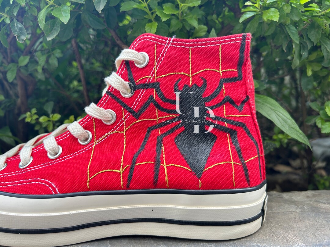 Custom Hand Embroidery No Home Way Designs Converse High Neck ...