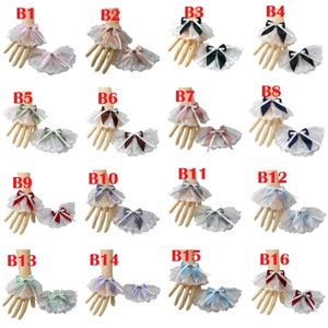 Japanese Wrist Cuffs Sweet Ruffled Lace Hand Sleeve, Sweet Girl Bowknot ...