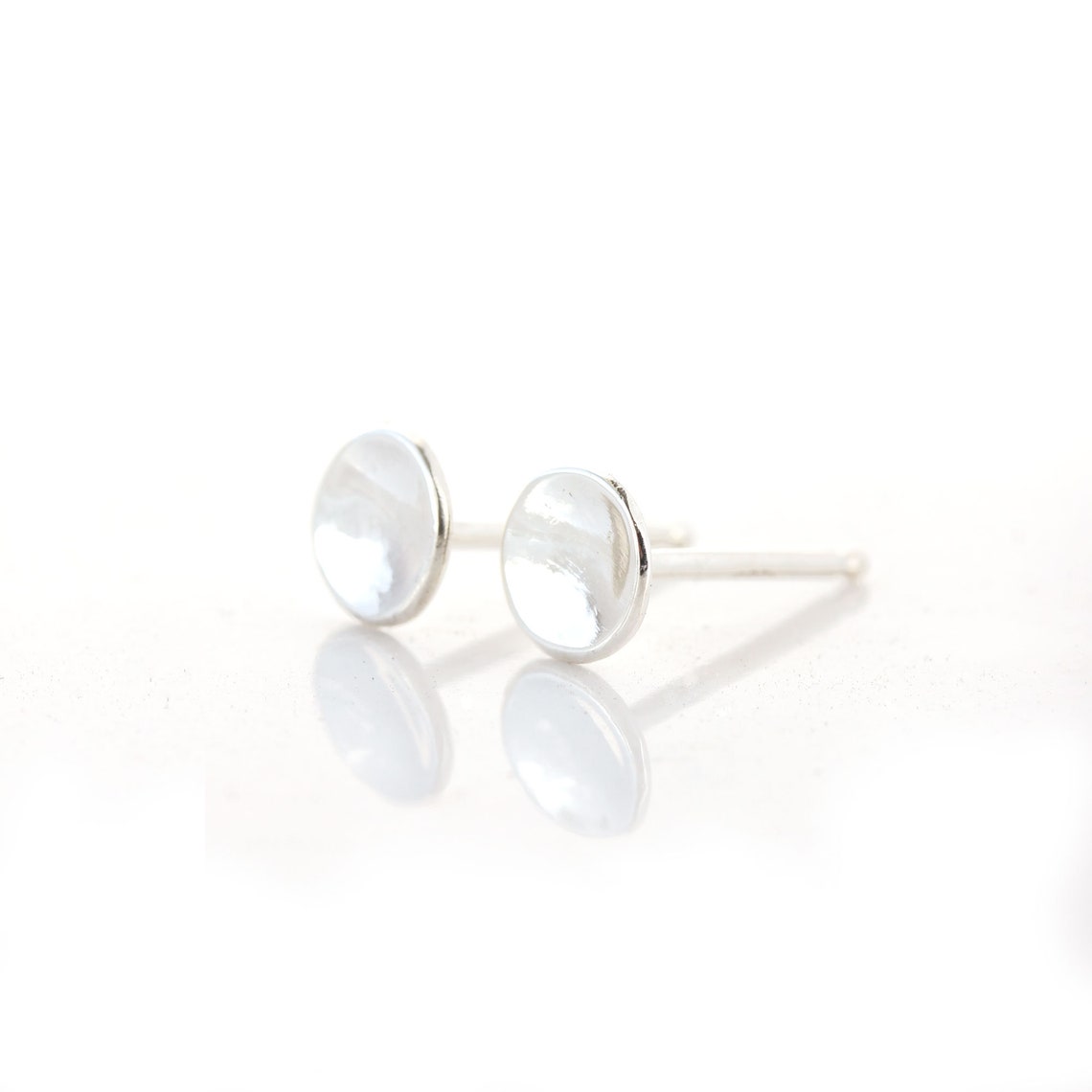 Small Sterling Silver Stud Earrings Pebble Organic Recycled - Etsy ...