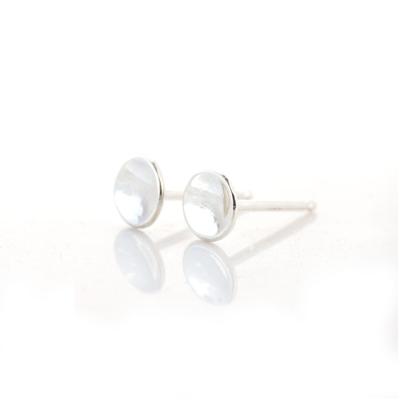 Small Sterling Silver Stud Earrings Pebble Organic Recycled - Etsy ...