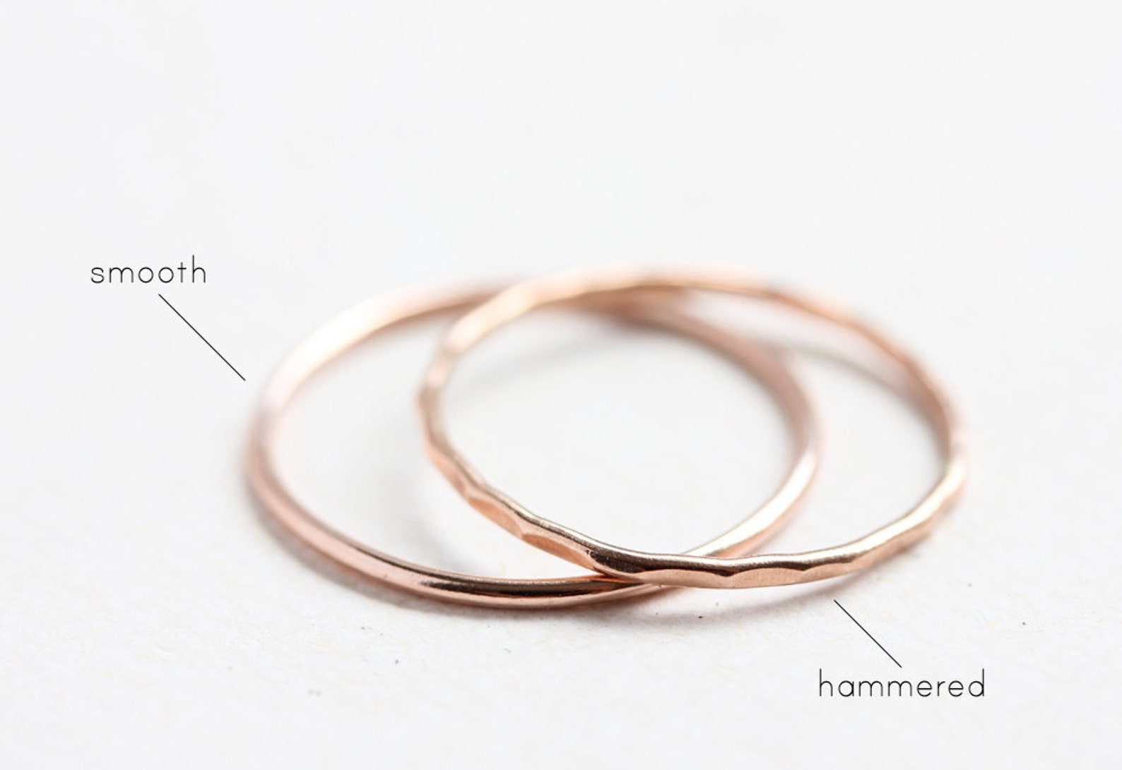 Rose gold ring solid 14k rose gold stacking ring delicate | Etsy