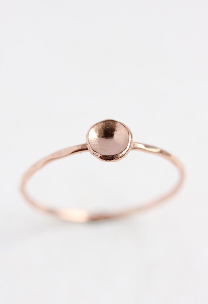 14k Rose Gold Ring Organic Pebble Ring Solid Gold Ring Eco - Etsy