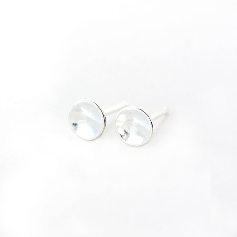 Small Sterling Silver Stud Earrings Pebble Organic Recycled - Etsy ...