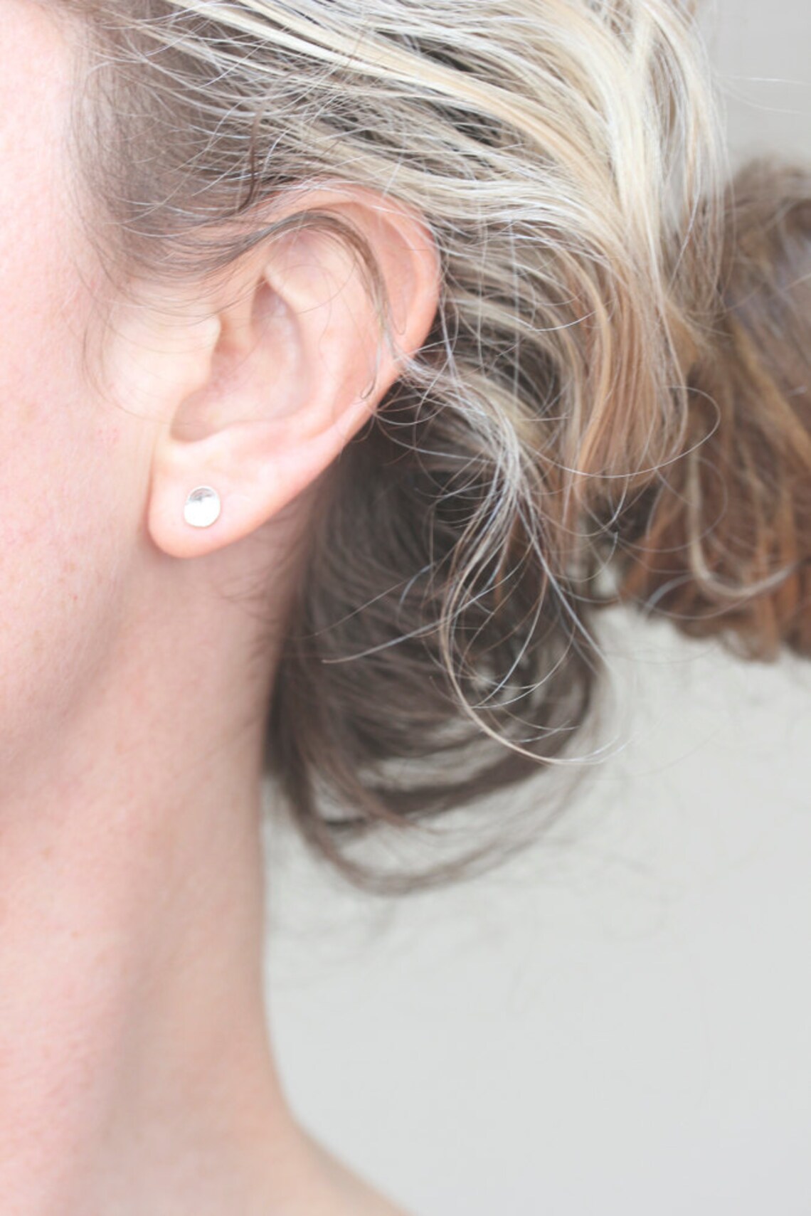 Small Sterling Silver Stud Earrings Pebble Organic Recycled - Etsy ...