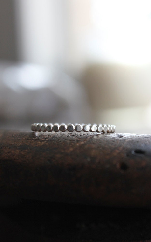 Sterling Silver Polka Dot Ring Silver Bead Ring Beaded Ring - Etsy