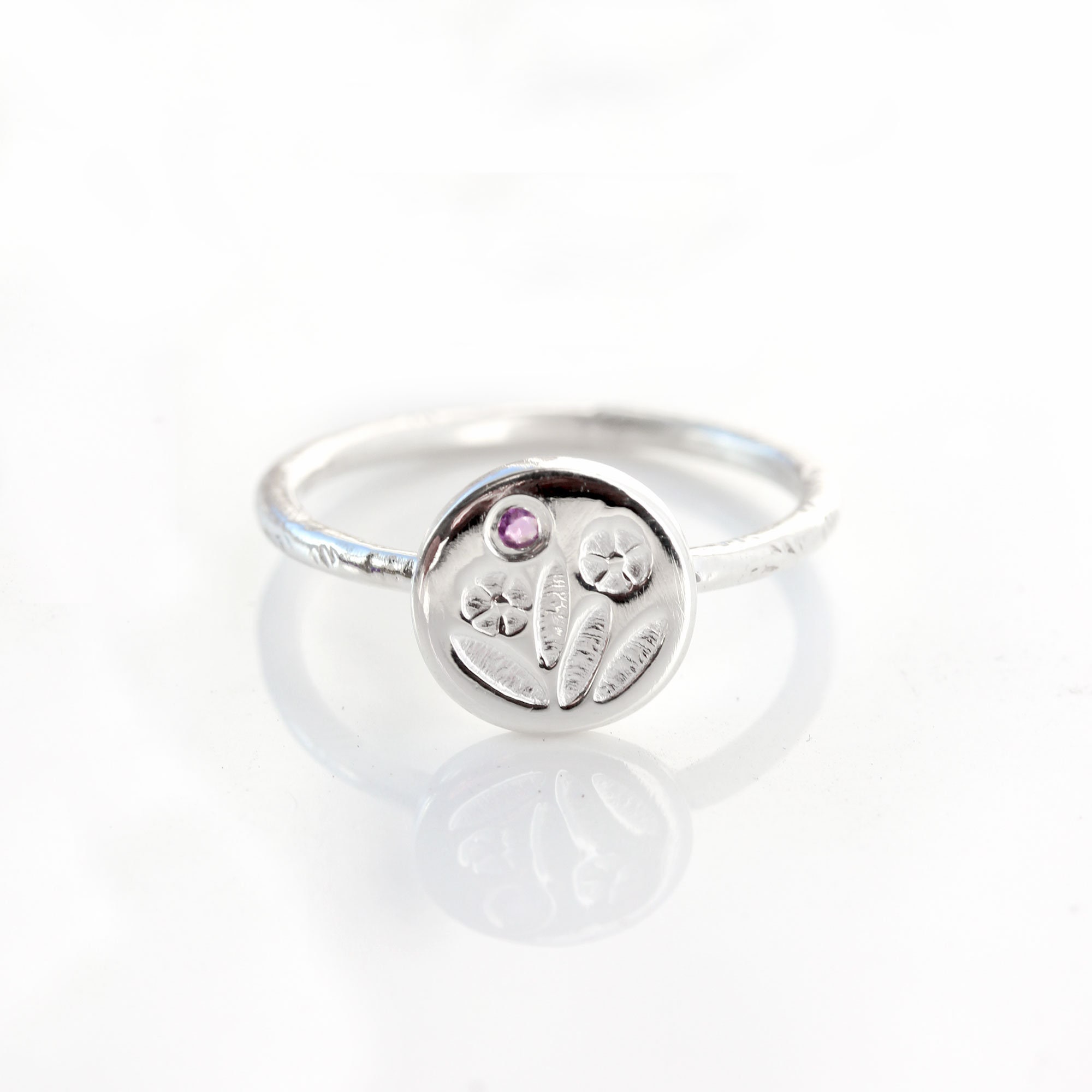 Sterling silver floral signet ring flower signet ring | Etsy