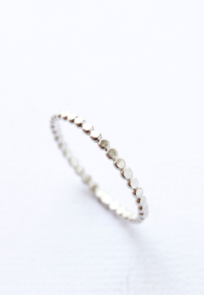 Sterling Silver Polka Dot Ring Silver Bead Ring Beaded Ring - Etsy
