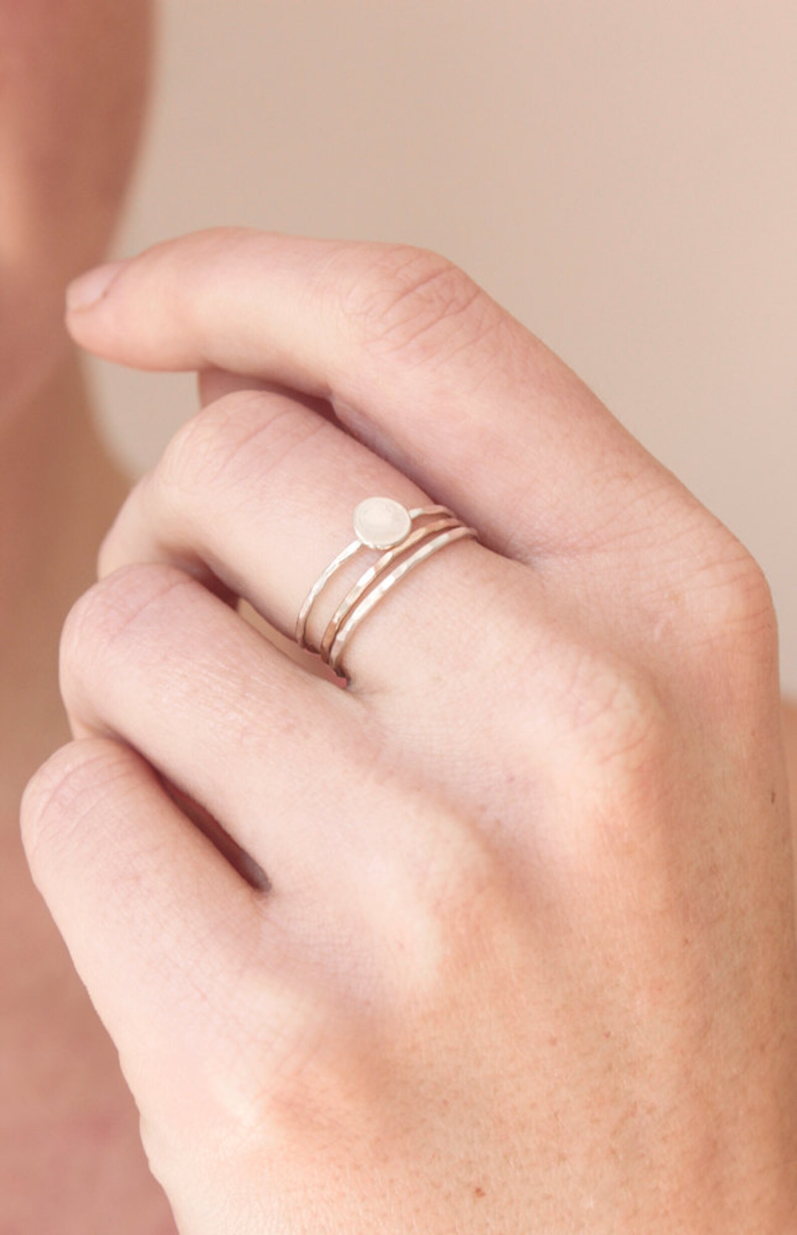 Pebble Ring Sterling Silver Delicate Stacking Ring Eco - Etsy