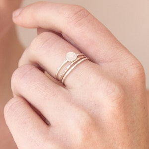 Pebble Ring, Sterling Silver, Delicate Stacking Ring, Eco Friendly, Recycled, Thin Silver Band ...