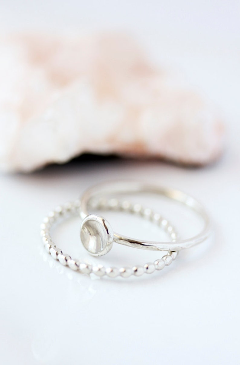 Pebble Ring Sterling Silver Delicate Stacking Ring Eco - Etsy