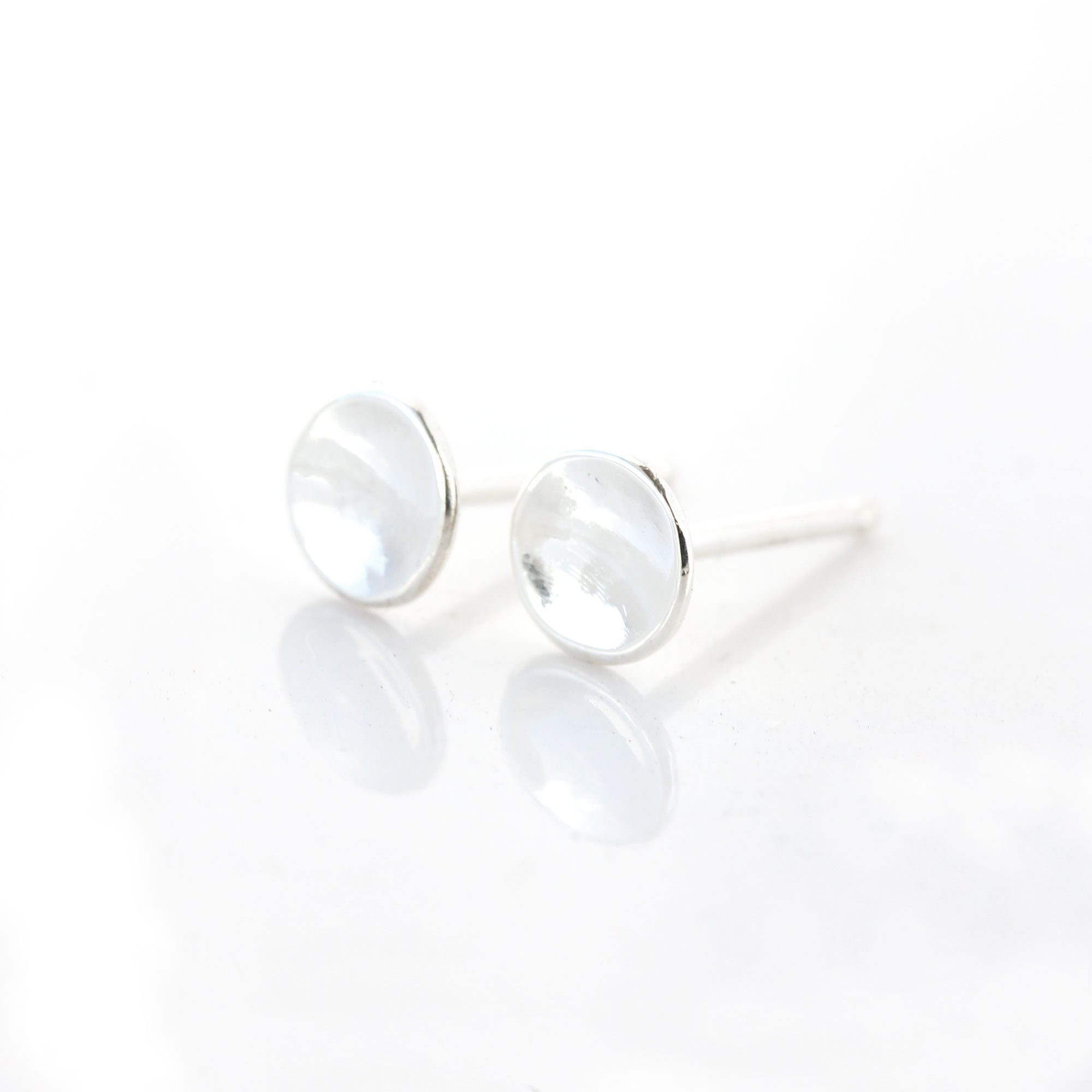 Small Sterling Silver Stud Earrings Pebble Organic Recycled - Etsy ...