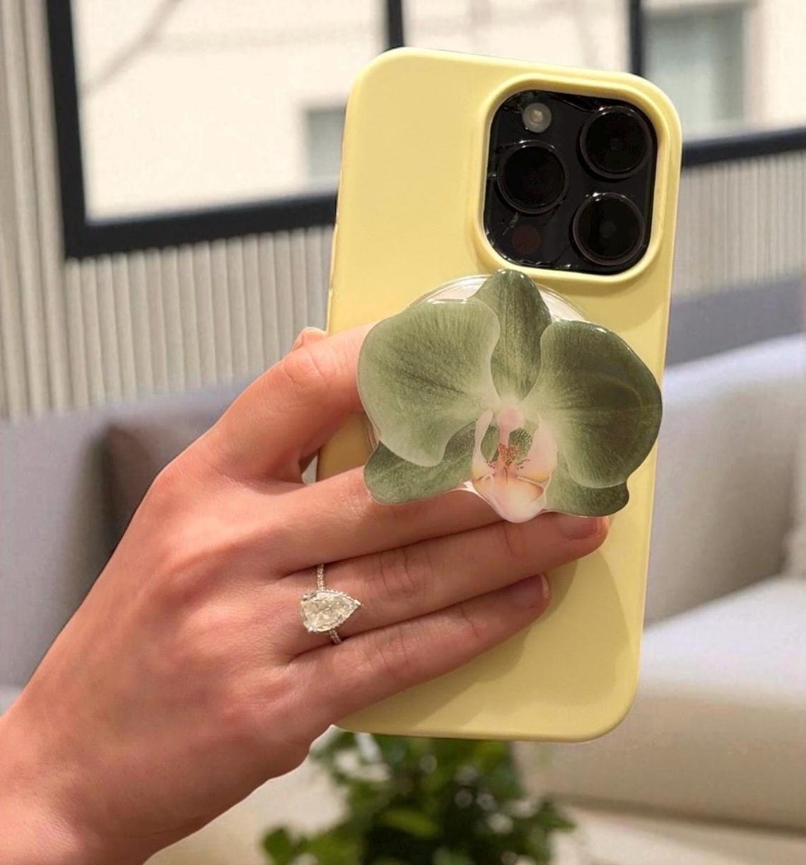 Matcha Green Orchid Magsafe Phone Grip: Magnetic Floral Phone and ...