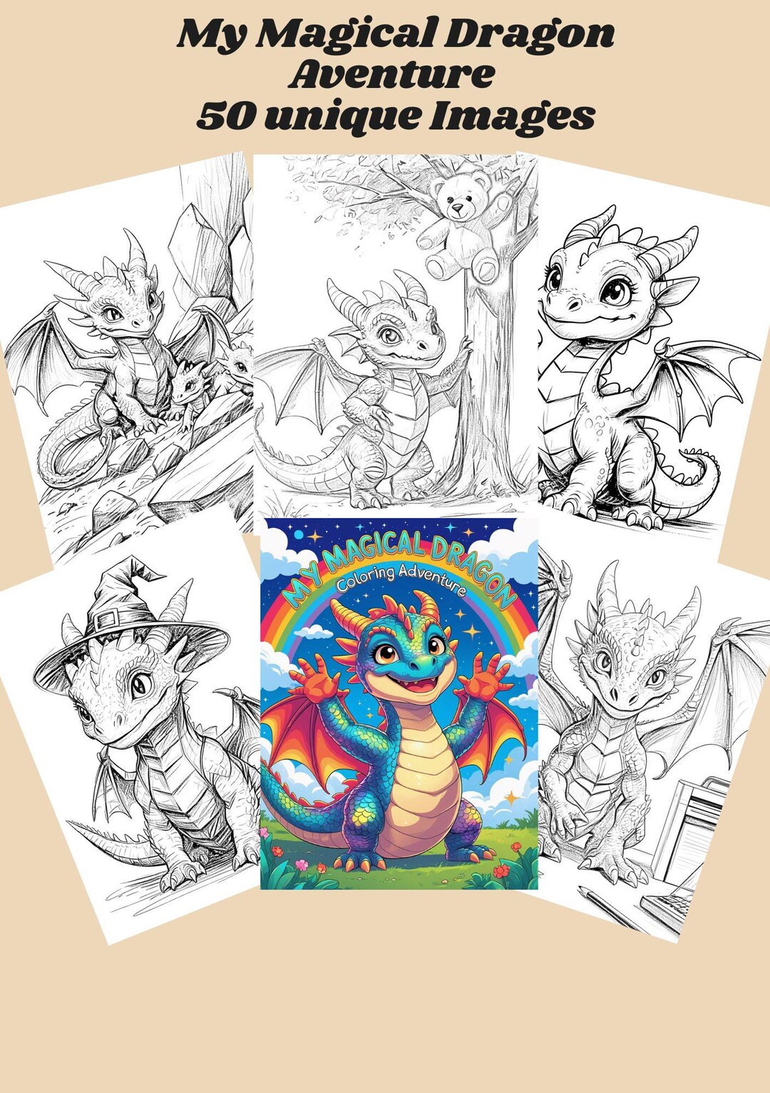 My Magical Dragon Coloring Adventure - Etsy