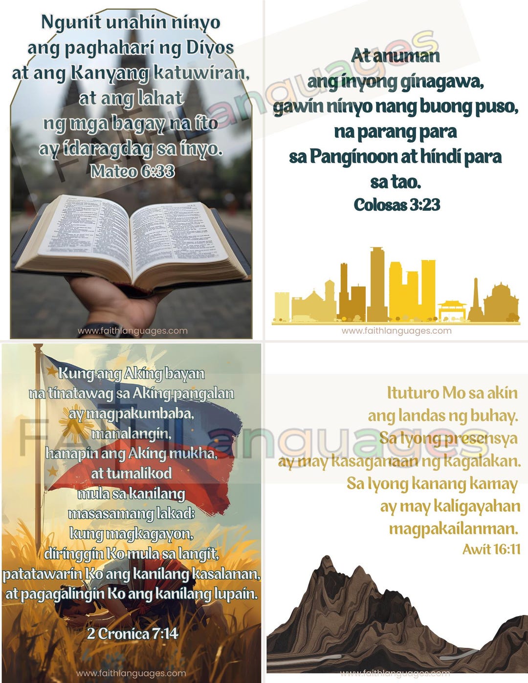 24 Decorative Filipino Scripture Cards | Bible Verses in Tagalog ...