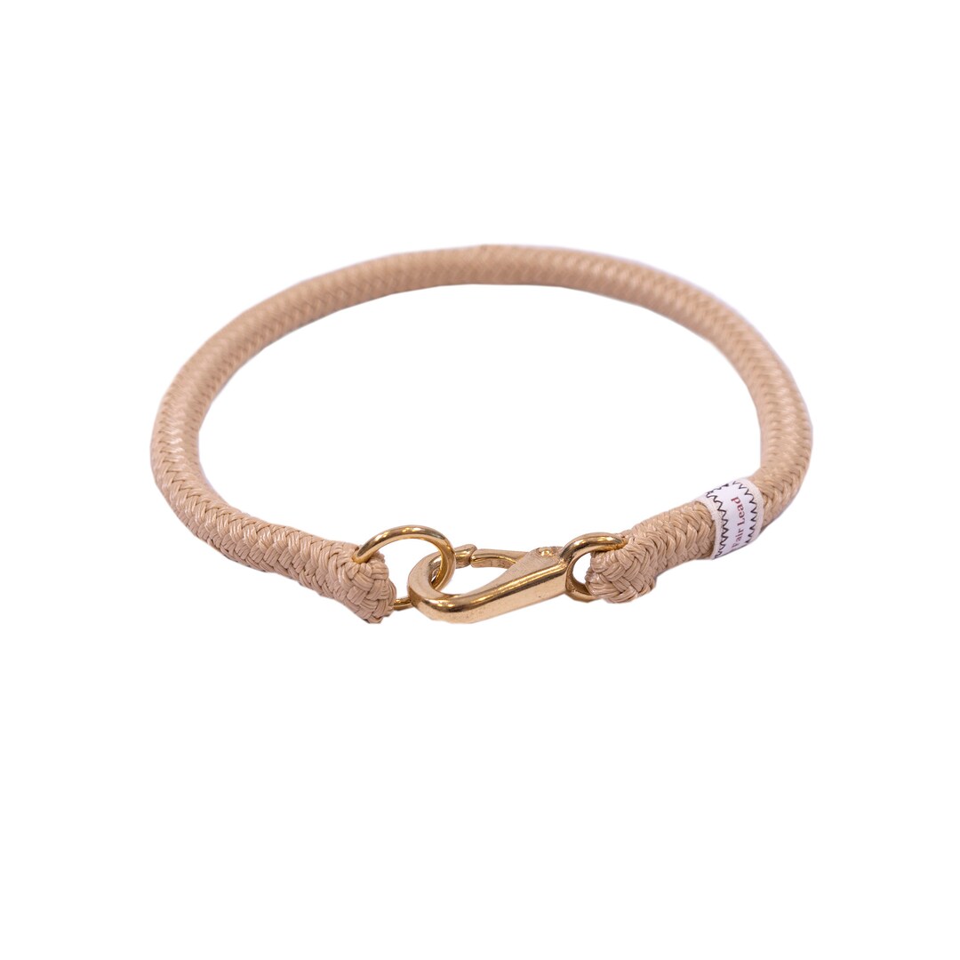 Rope Dog Collar - Nautical Dog Collar - Handmade - Fair Leads - Tan ...