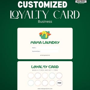 Laundromat Loyalty Card Template: Editable Punch Card, Reward Program ...