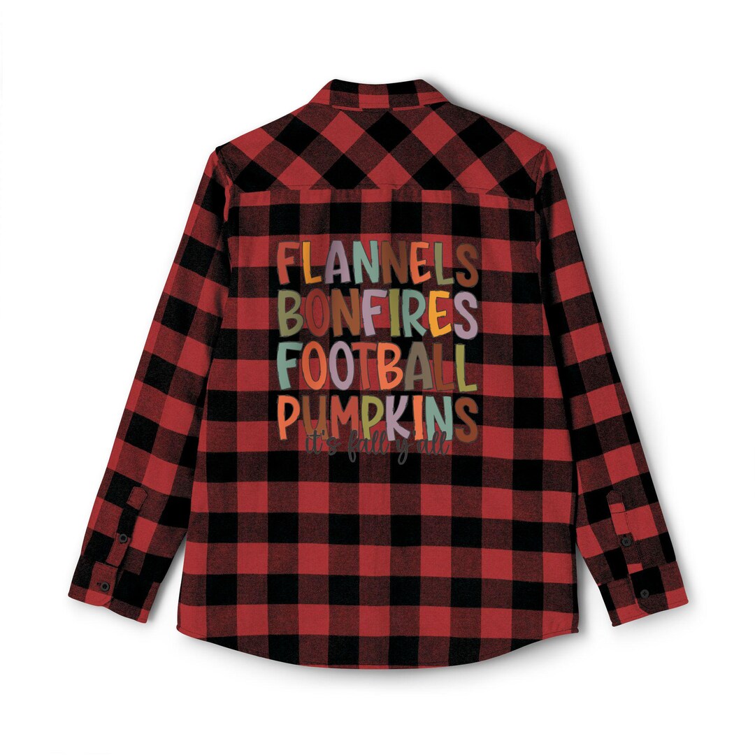 Unisex Flannel Shirt: Cozy Autumn Style - Bonfire & Football - Etsy