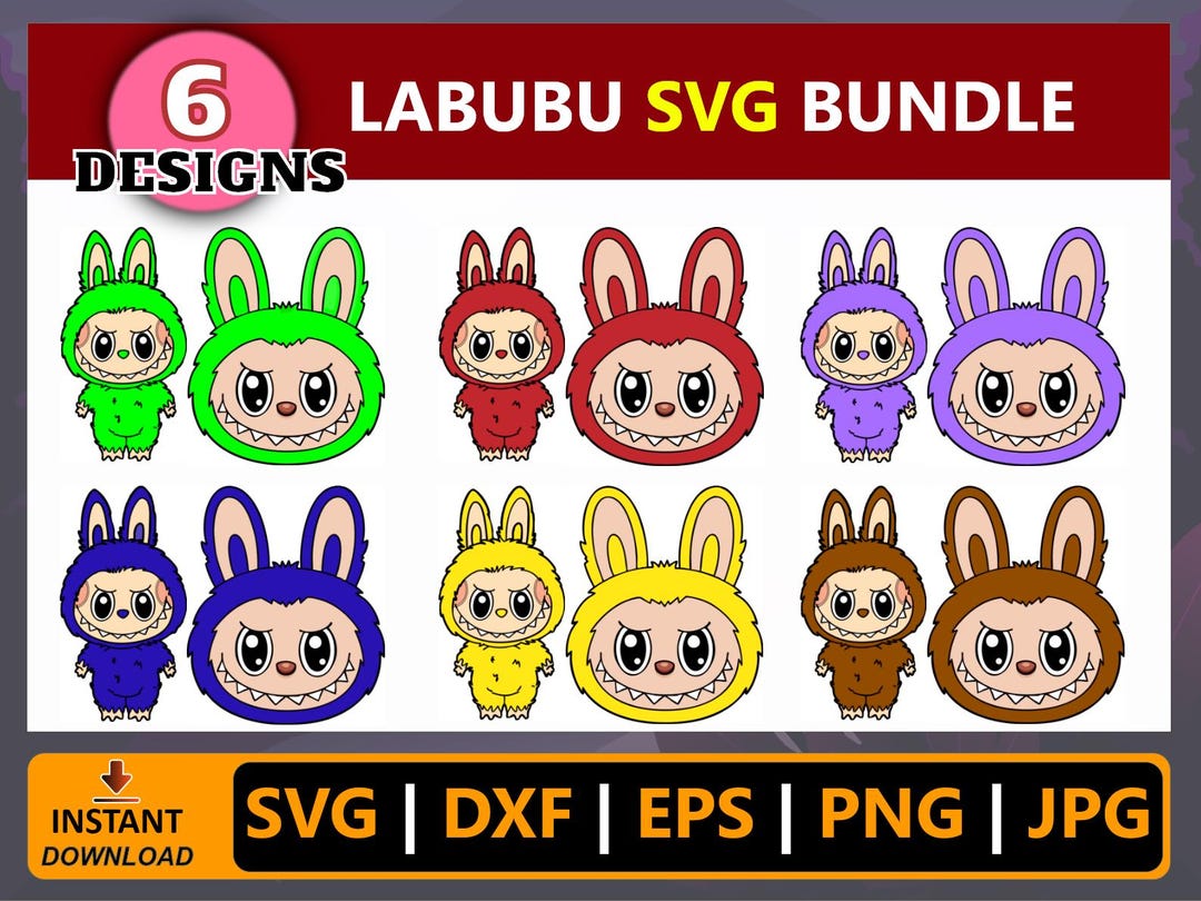Labubu Designs SVG Bundle, Labubu Clipart, Labubu PNG, Cute Labubu ...
