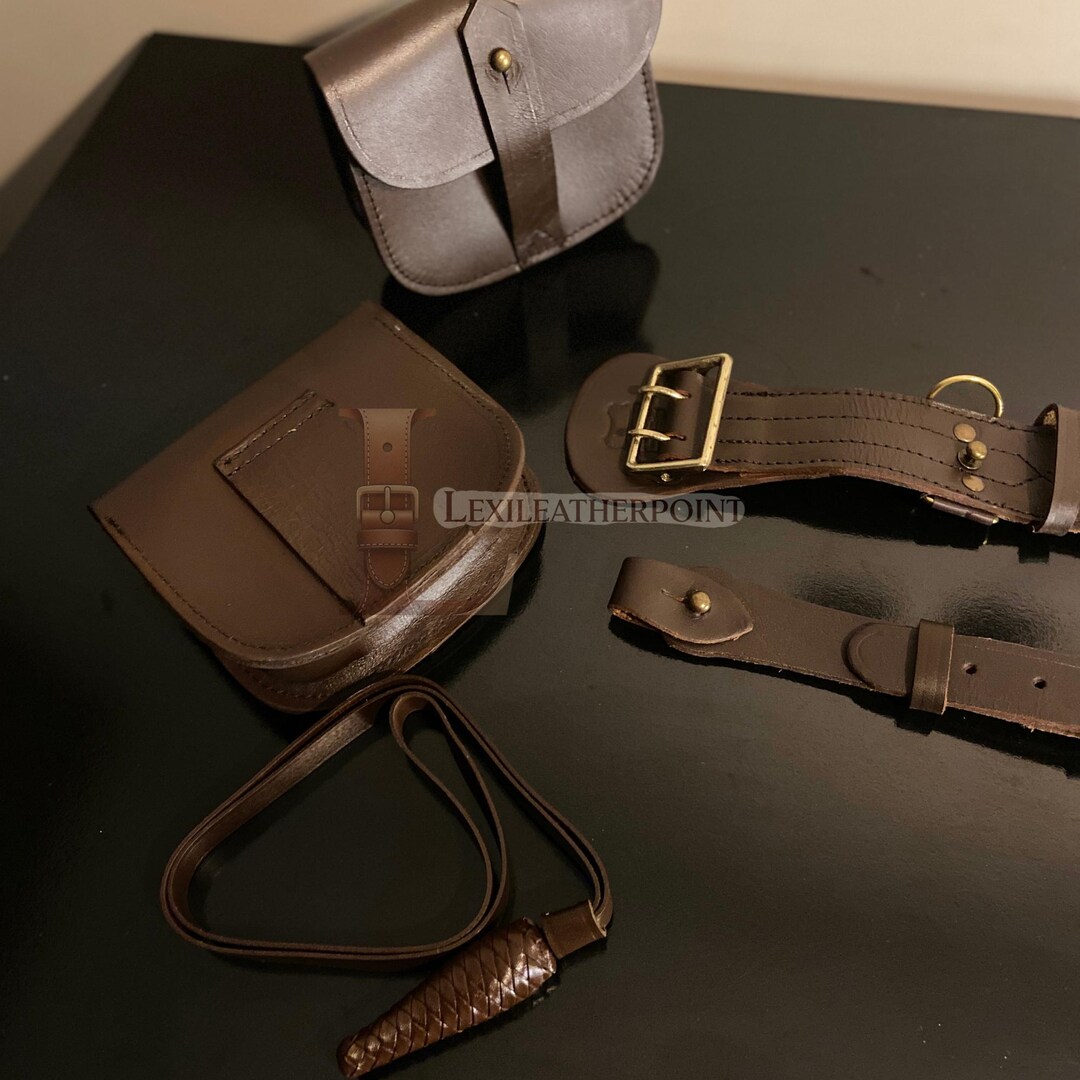 Sam Browne Brown Leather Belt Set With Accessories - Etsy UK