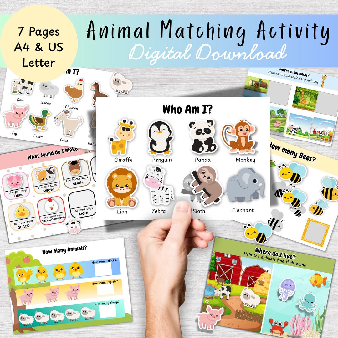 Printable Animal Busy Book Pages – 7 Interactive Activity Sheets ...
