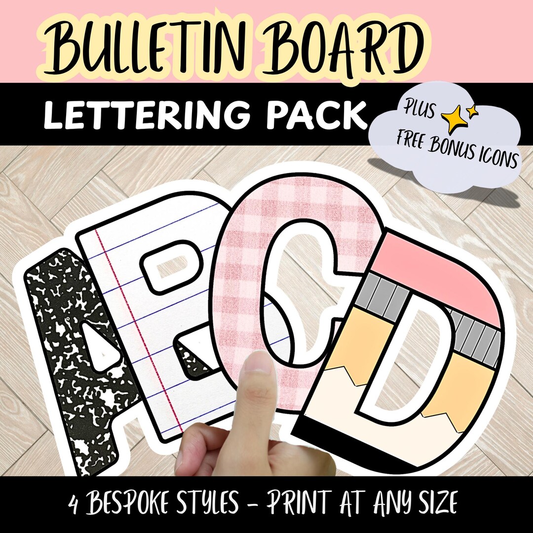 A-Z Bulletin Board Letters | Upper & Lower Case + Special Characters 4 ...