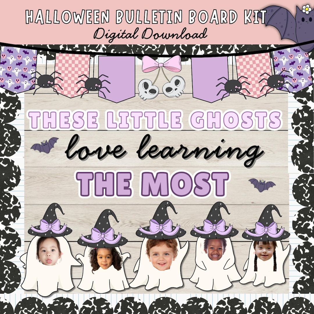 Halloween Ghost Bulletin Board Kit, October Classroom Decor, Spooky ...