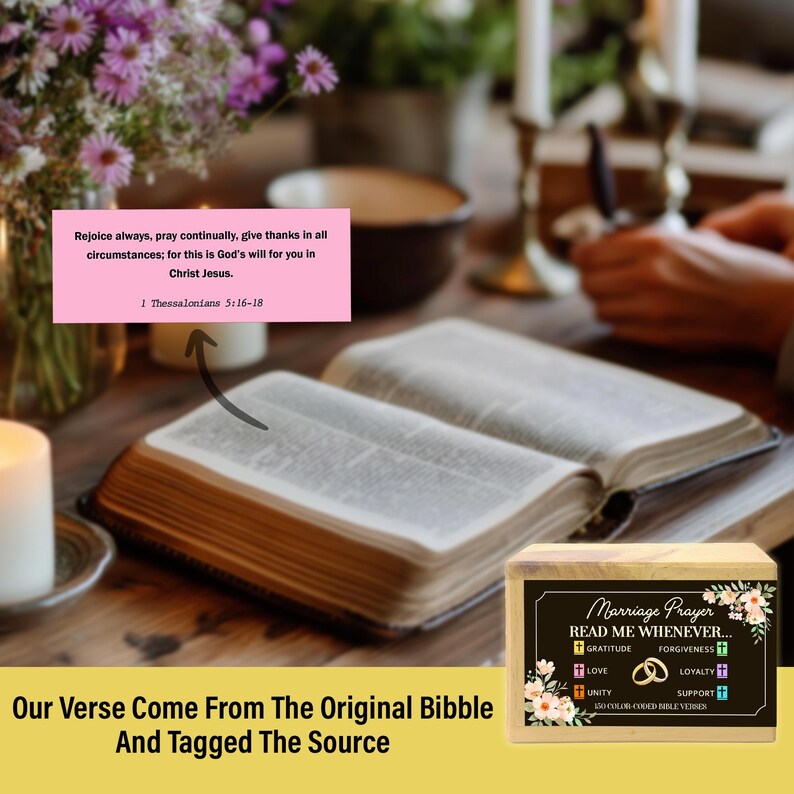 Marriage Prayer Box – A Christian Keepsake With 150 Bible Verse Cards ...