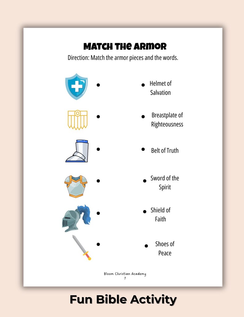 Armor of God Printable Bible Lesson: Ephesians 6 Curriculum (PDF ...