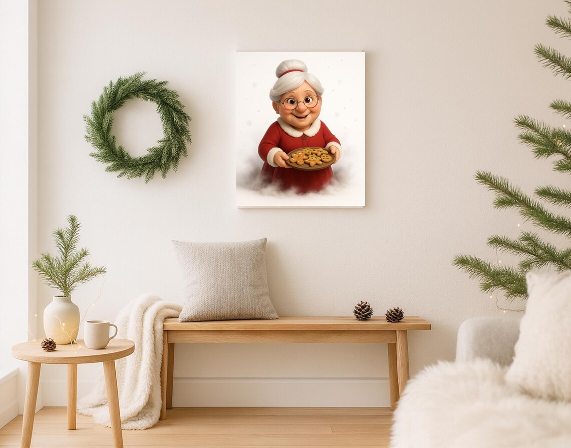 Mrs. Claus Wall Art– Christmas Holiday Printable, JPEG Instant Download ...