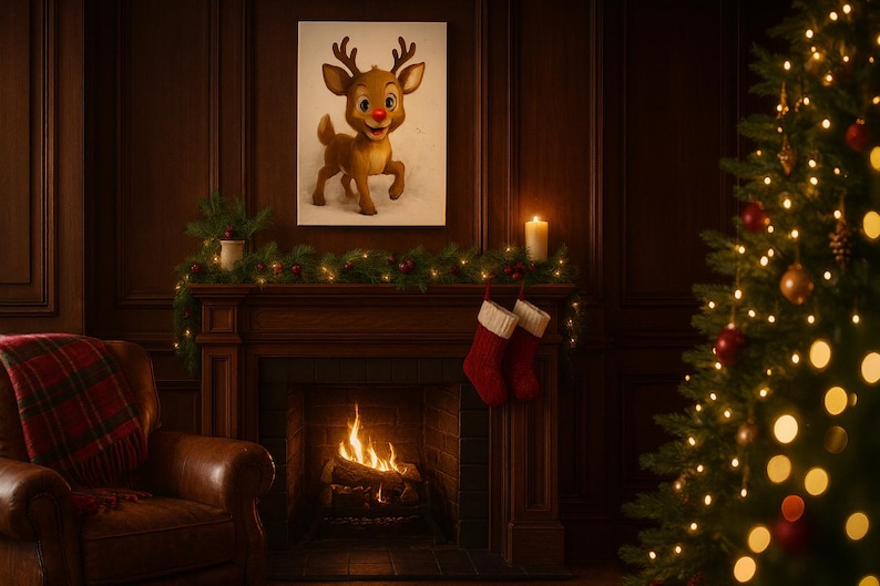 Rudolph Wall Art– Christmas Holiday Printable, JPEG Instant Download - Etsy
