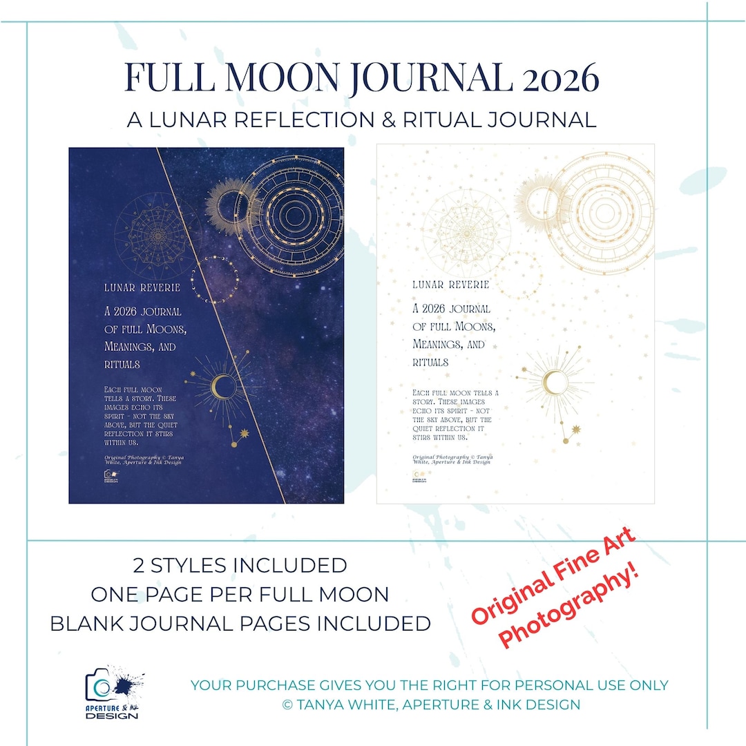 Full Moon Journal — Lunar Reflection & Intention Journal (digital PDF ...
