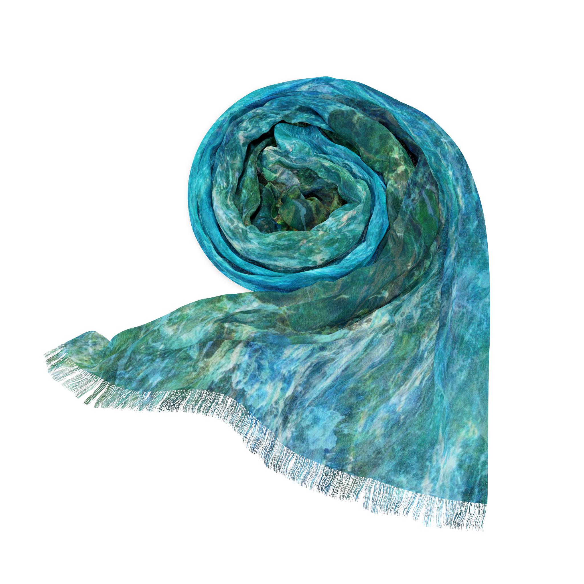 Ocean Water Texture Scarf | Bermuda Seafoam Turquoise Abstract Design ...