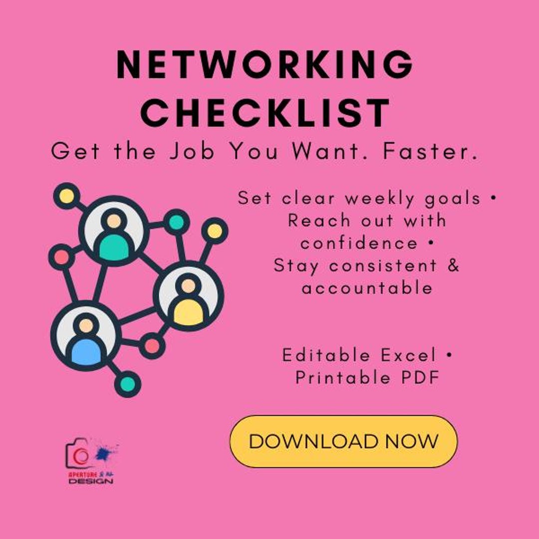 Job Seeker Networking Checklist: Weekly Career Planner (printable PDF ...