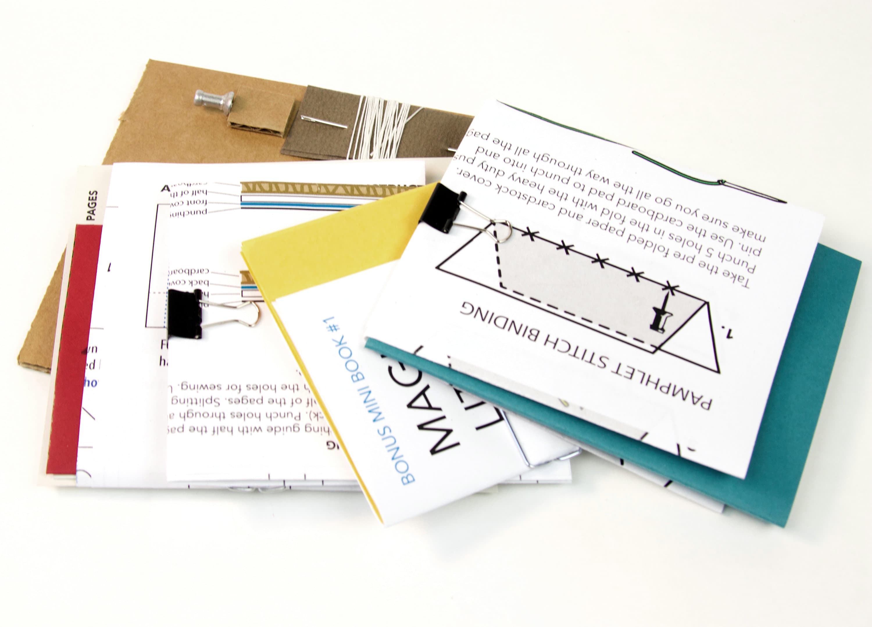 Pocket bookbinding kit learn to make two sewn bindingsand | Etsy