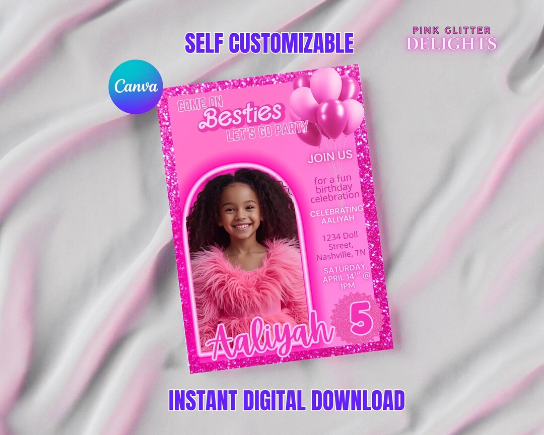 Come on Besties Let's Go Party Custom Digital Invitation Birthday Party ...