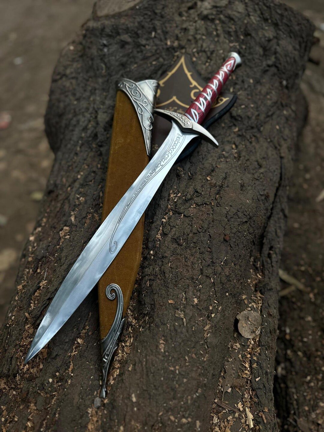 Hand-forged Short Bilbo Display Sword | Fantasy Ring of Power Short ...